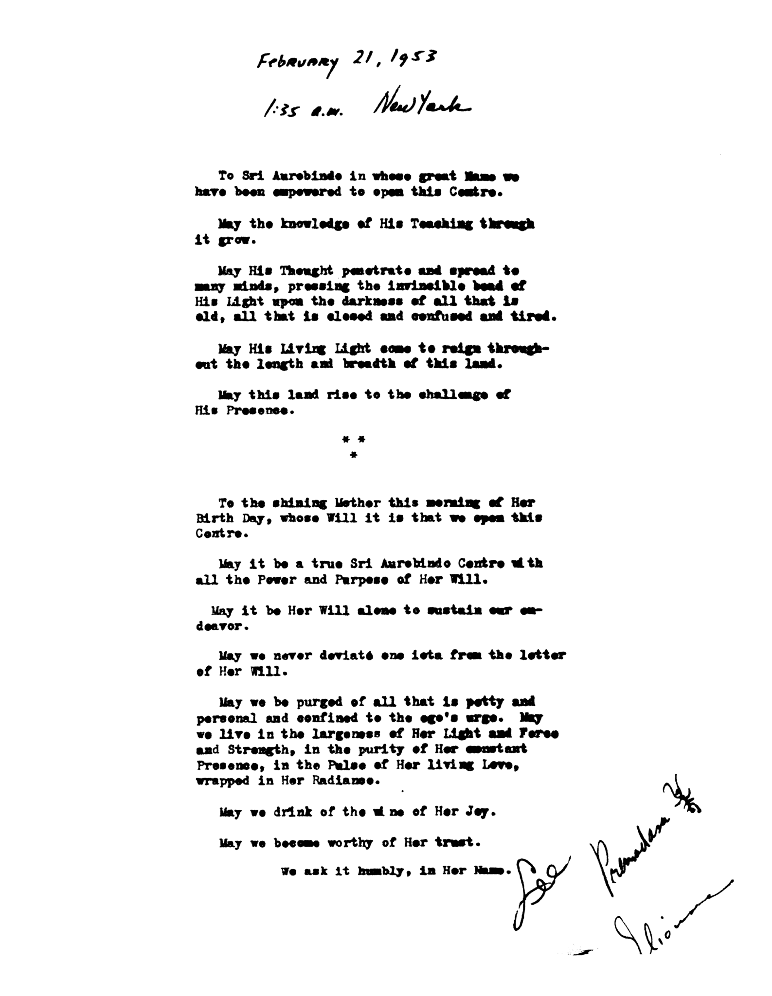 Founding Letter - Foundation for World Education